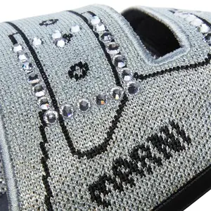 Marni Jacquard Logo Embellished Open Toe Flip Flops