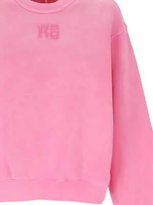 Alexander Wang Logo Embossed Crewneck Sweatshirt - Pink