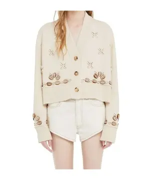 Alanui Cropped Cardigan With Embroidered Detail