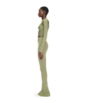 Off-White Logo-print Bootcut Leggings - Green