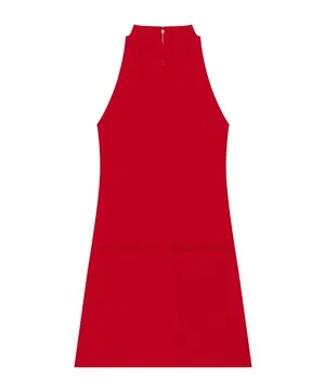 COURREGES High-neck Sleeveless Dress With Logo Detail - Red