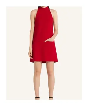 COURREGES High-neck Sleeveless Dress With Logo Detail - Red