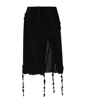 Blumarine Decorative Trim Front Slit Midi Skirt