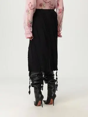 Blumarine Decorative Trim Front Slit Midi Skirt