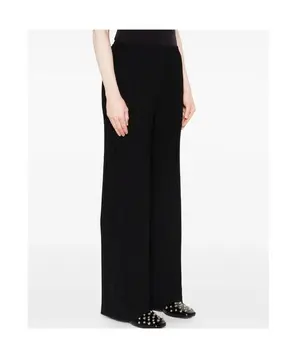 FORTE_FORTE Pleated Wide Leg Trousers - Black