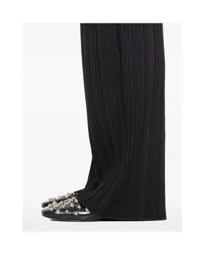 FORTE_FORTE Pleated Wide Leg Trousers - Black