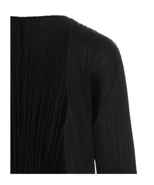 Issey Miyake Long Sleeve Pleated Cardigan