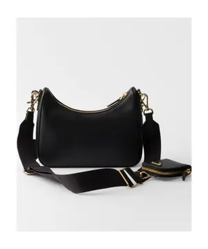 Prada Re-edition 2005 Zipped Shoulder Bag - Black