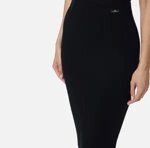 Elisabetta Franchi Logo Patch Midi Skirt