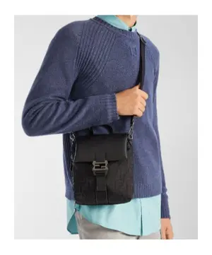 Fendi Flux Ff-buckle Shoulder Bag - Black