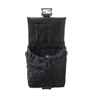 Fendi Flux Ff-buckle Shoulder Bag - Black