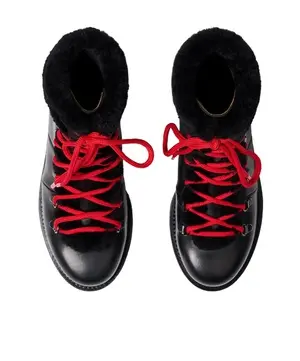 SCAROSSO Kat Fur Boots - Black