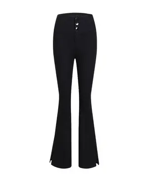 LIUREGALI Split High-rise Flared Jeans - Black