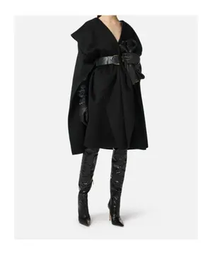 Elisabetta Franchi Belted Cape Coat - Black