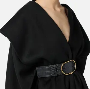 Elisabetta Franchi Belted Cape Coat - Black