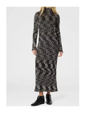 Missoni High-neck Long-sleeved Midi Dress