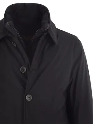 Herno Lapel Long-sleeved Coat With Side Pockets