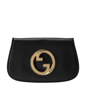 Gucci Blondie Shoulder Bag With Interlocking G Detail - Black