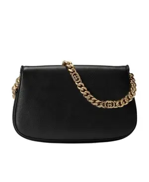 Gucci Blondie Shoulder Bag With Interlocking G Detail - Black
