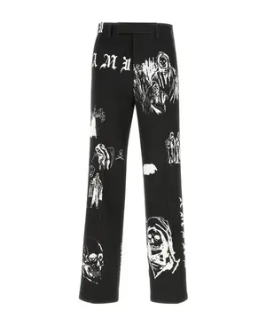 Amiri Graphic-printed Straight-leg Trousers - Black