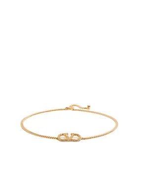 Valentino Garavani Vlogo Crystal-embellished Chain Belt - Bronze