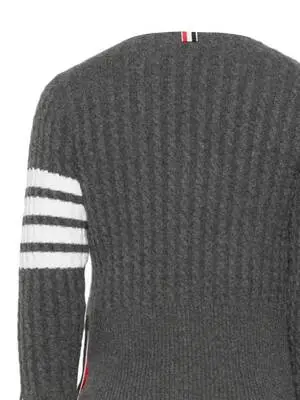 Thom Browne 4-bar V-neck Cardigan - Medium Gray