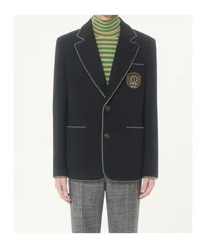 Valentino Garavani Single-breasted Jacket With Embroidered Patch