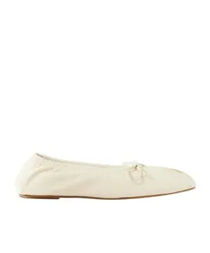 Magda Butrym Bow-decorated Leather Ballet Flats - Cream