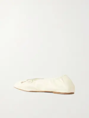 Magda Butrym Bow-decorated Leather Ballet Flats - Cream
