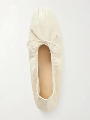 Magda Butrym Bow-decorated Leather Ballet Flats - Cream