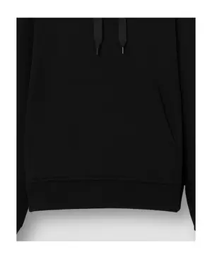 Burberry Logo Printed Drawstring Hoodie - Black