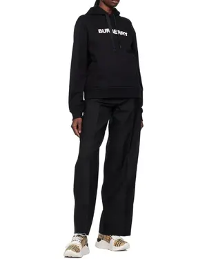 Burberry Logo Printed Drawstring Hoodie