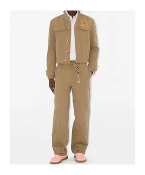 Burberry Logo Embroidered Straight-leg Trousers - Walrus