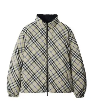 Burberry Reversible Checked Puffer Jacket - Nude