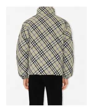 Burberry Reversible Checked Puffer Jacket - Nude