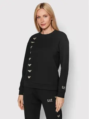 EA7 Logo Print Crew Neck Sweatshirt