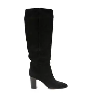 Paris Texas Suede Leather Block-heel Boots