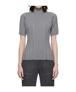 PLEATS PLEASE BY ISSEY MIYAKE Ribbed Knit Turtleneck Sweater