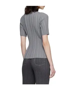 PLEATS PLEASE BY ISSEY MIYAKE Ribbed Knit Turtleneck Sweater