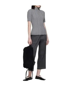 PLEATS PLEASE BY ISSEY MIYAKE Ribbed Knit Turtleneck Sweater