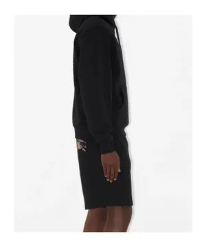 Burberry Cross Stitch Ekd Drawstring Hoodie - Black