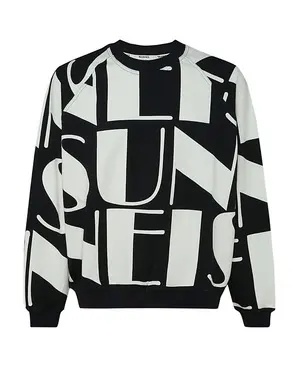 Sunnei Printed Round Neck Sweater - Black