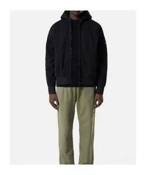 Stone Island Oversized Zip-up Hooded Jacket With Pockets