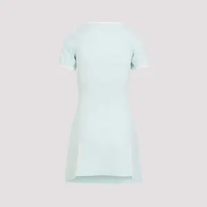 COURREGES Short Sleeve Dress With Logo Detail - Light Mint