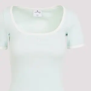 COURREGES Short Sleeve Dress With Logo Detail - Light Mint