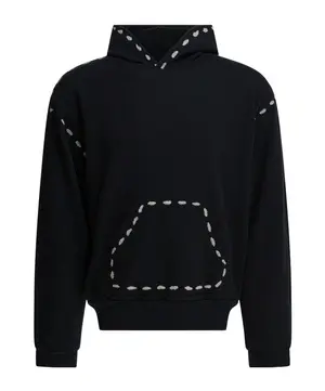 Kapital Long-sleeved Hooded Sweatshirt With Contrast Stitching - Black