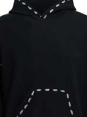 Kapital Long-sleeved Hooded Sweatshirt With Contrast Stitching - Black