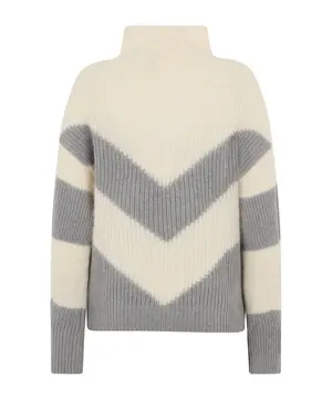 Peserico High Neck Jumper With Chevron Stripes