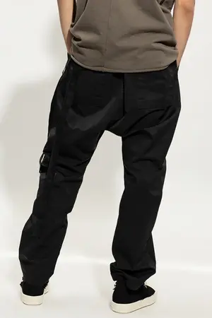 Rick Owens Drop-crotch Trousers With Logo Appliques