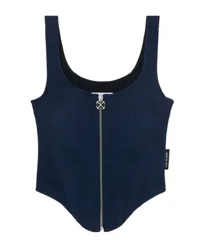 Off-White Corset Top With Zip Closure